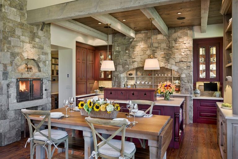 25 Inventive Kitchens with Beautiful Stone Walls