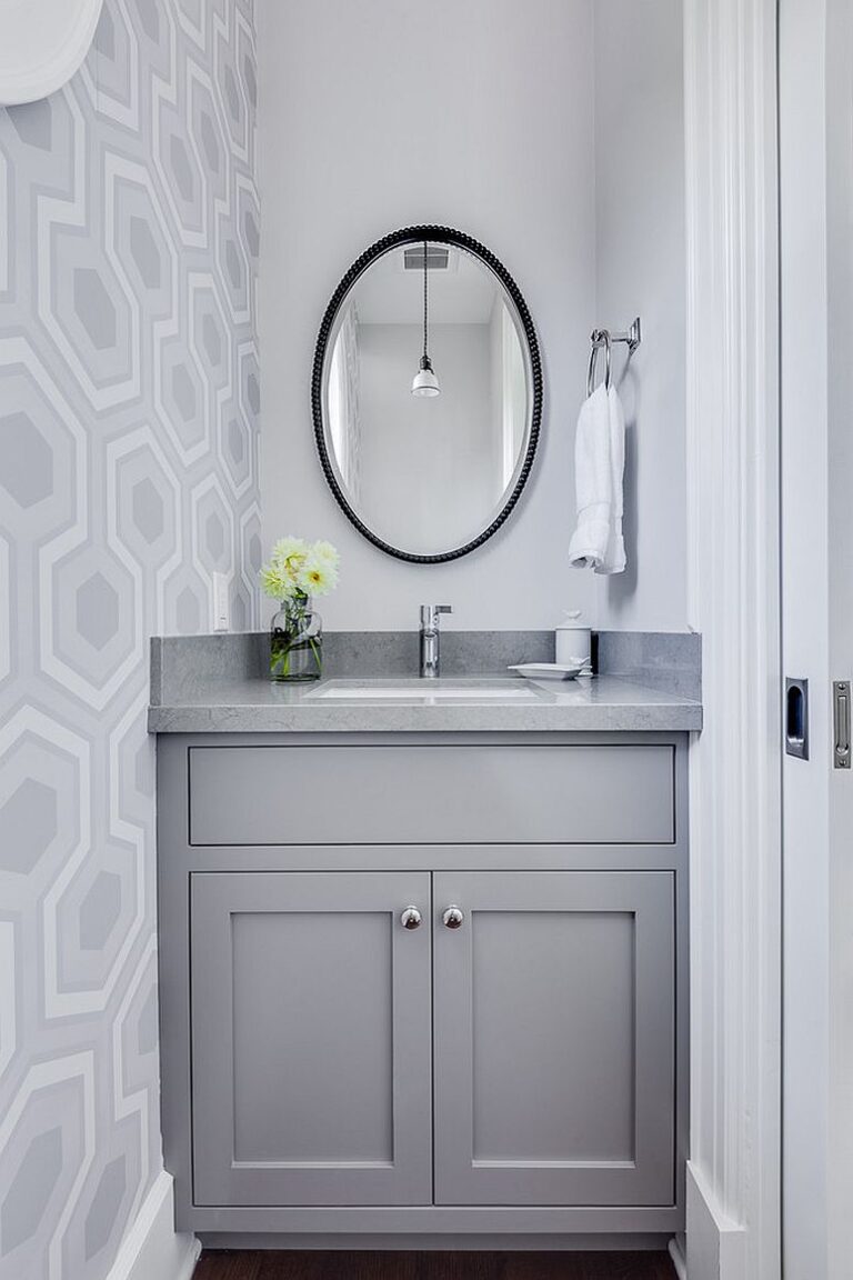 15 Trendy Gray and Turquoise Powder Room Ideas